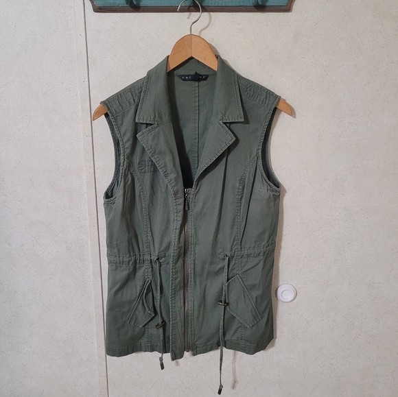 Baccini | Jackets & Coats | Baccini Utility Vest Olive Green Zip Up ...